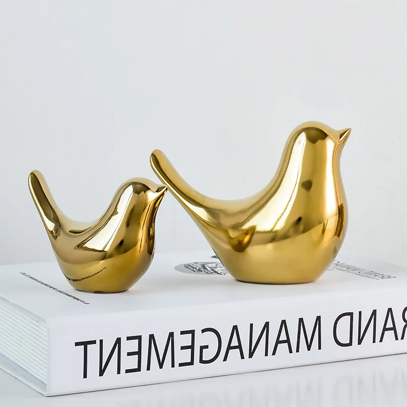 Gold Decorations Ceramic Golden Bird Figurines | Figurine Ceramic ...
