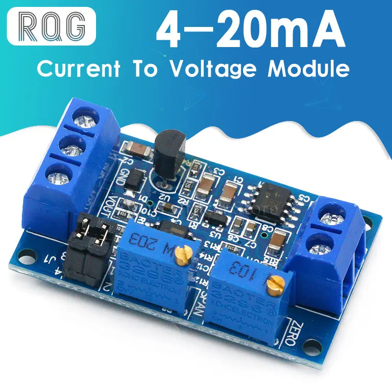 Current To Voltage Module 0 -20mA/4 -20mA to 0- 3.3V/0 -5V/0 -10V Voltage Transmitter Signal ...