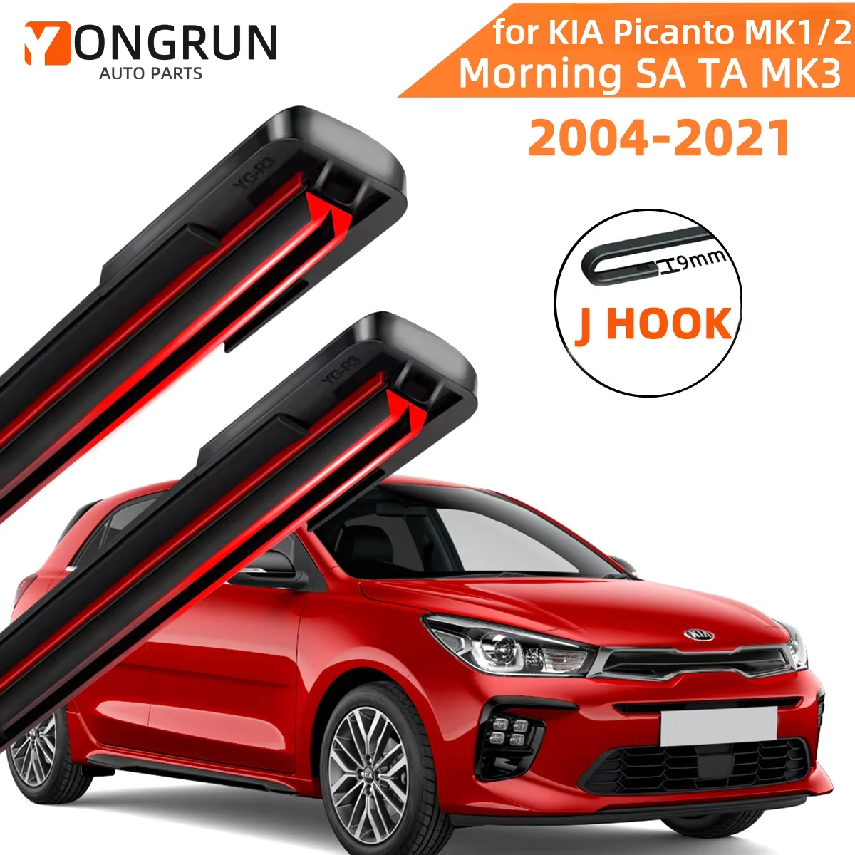 Double Rubber Car Wipers for KIA Picanto MK3 Morning SA MK1 TA MK2 ...