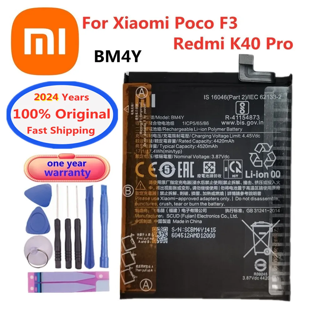 2024-Years-BM4Y-100-Original-Battery-For-Xiaomi-Poco-F3-Redmi-K40-Pro ...