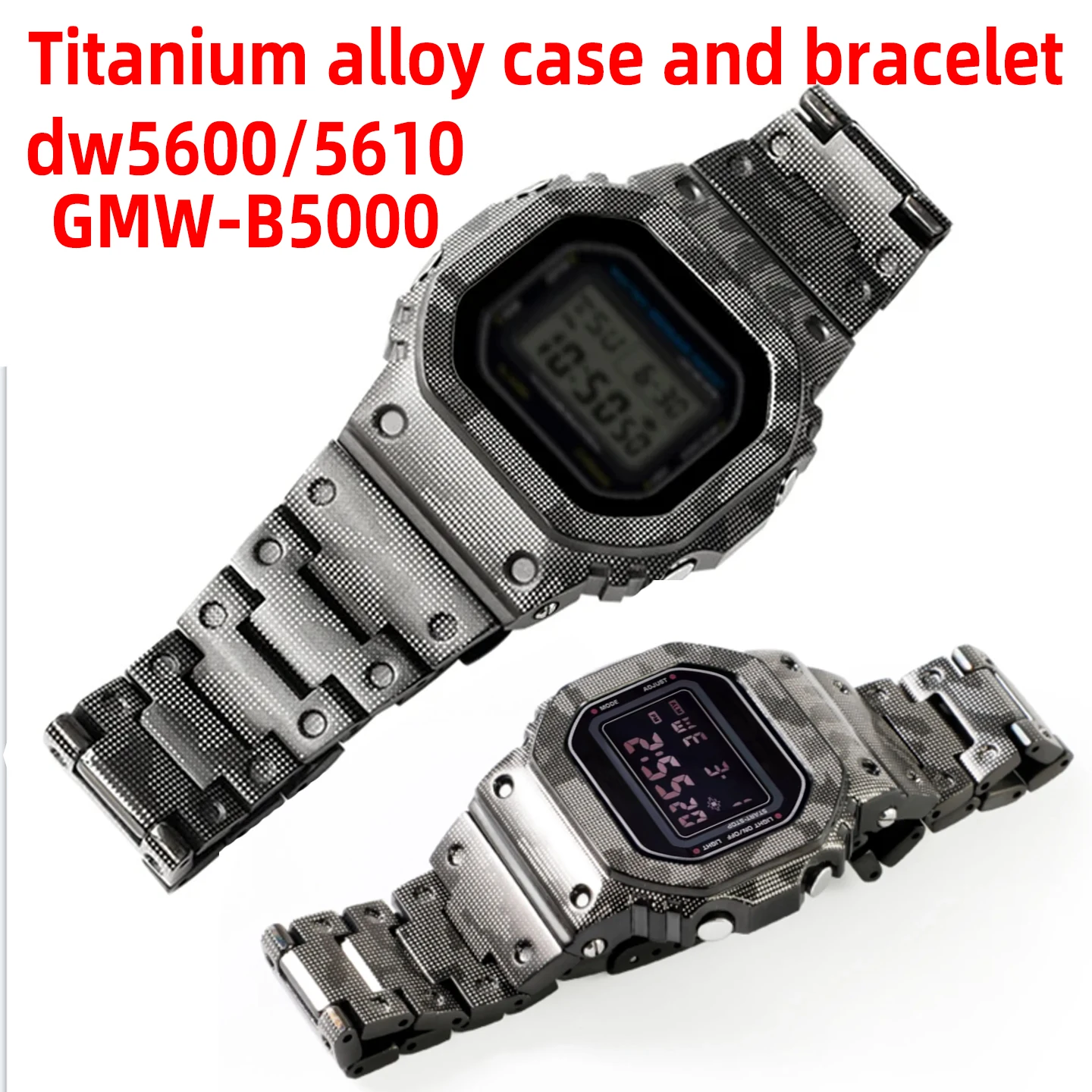 Titanium Case GMW-B5000 Camouflage Mod Kit For Casioak Watch GMWB5000 ...