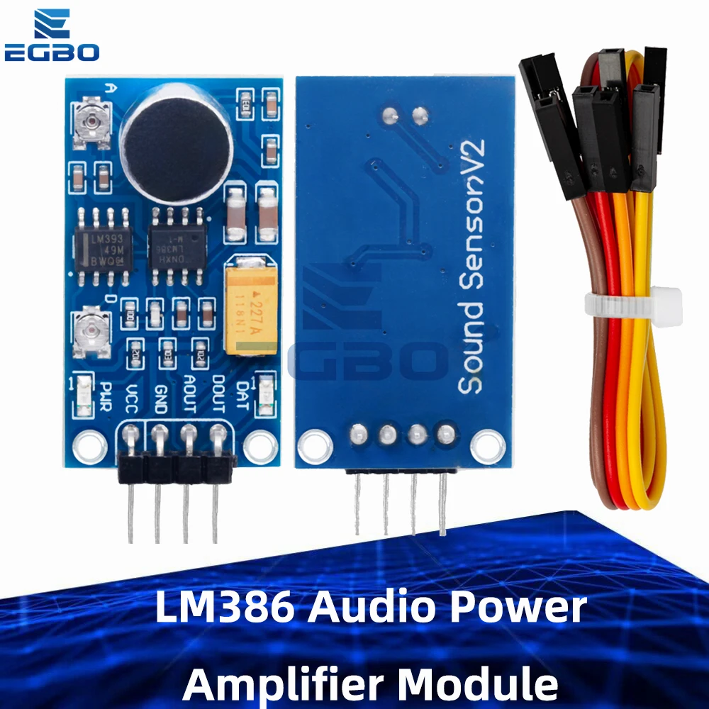 3.3V-5.3V LM386 Sound Detection Module: Audio Power Amplifier Voice ...