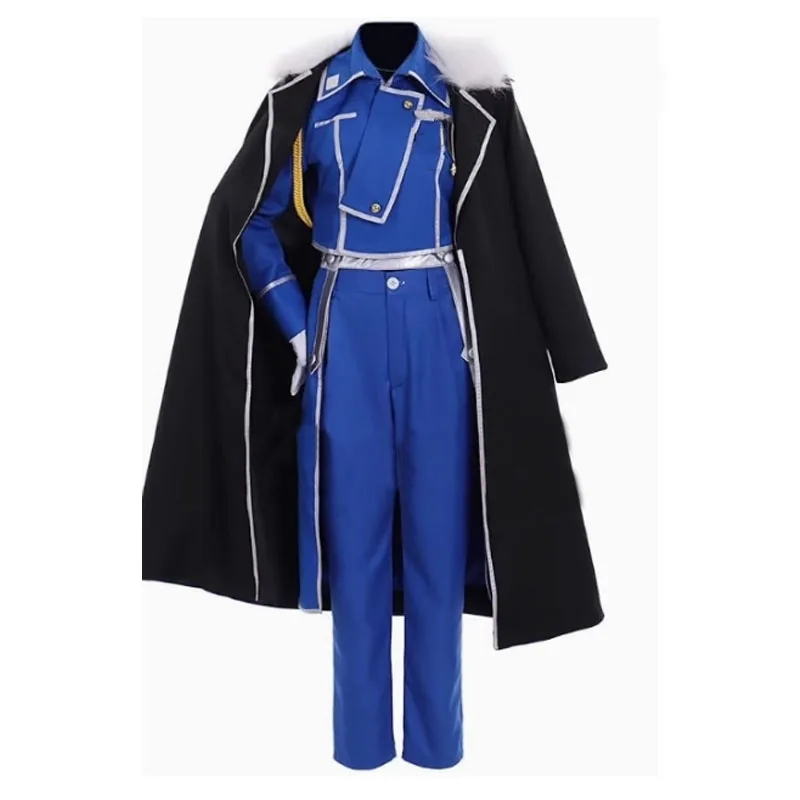 New Anime Alchemist Roy Mustang Cosplay Costume Uniform Wig Gloves Suit ...