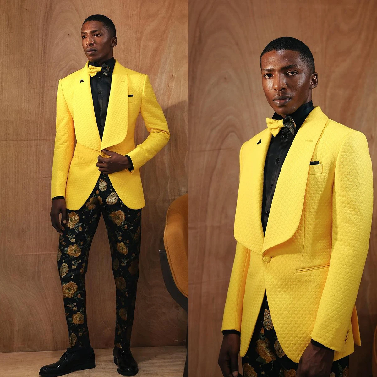 Bright-Yellow-Groom-Tuxedos-For-Wedding-Slim-Fit-Shawl-Lapel-Mens ...