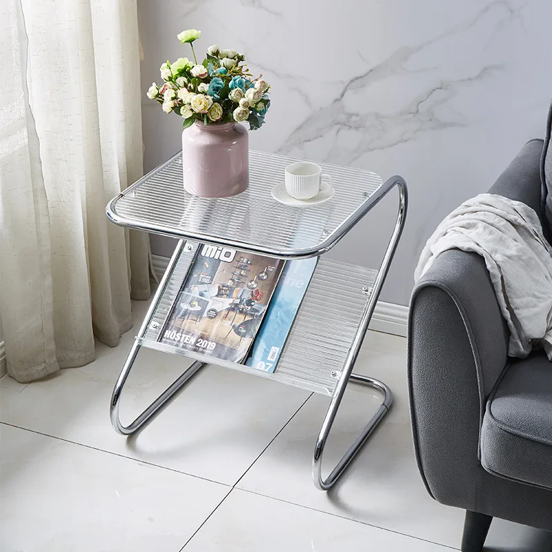 New-Z-shaped-Side-Table-Changhong-Tempered-Glass-With-Magazine-Rack ...