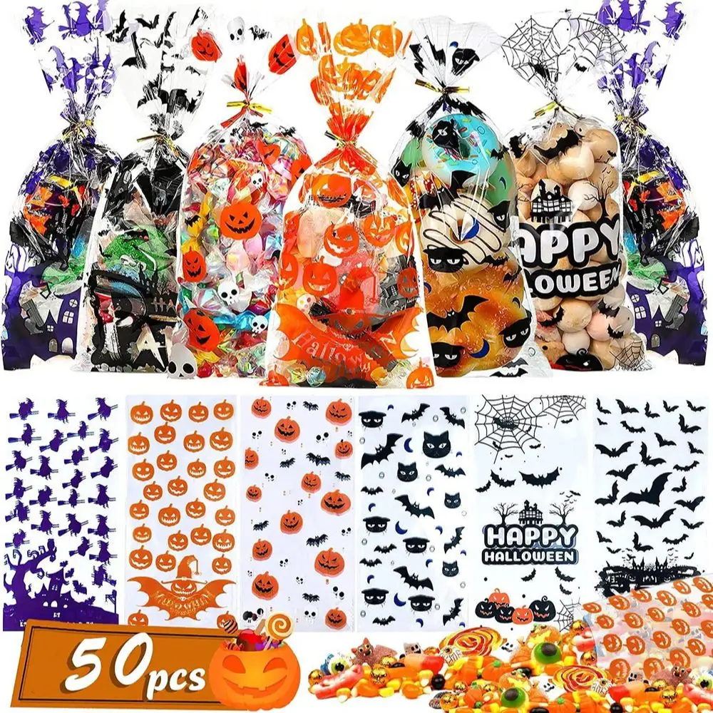 Bolsas-de-celof-n-transparentes-para-Halloween-embalaje-de-dulces-con ...