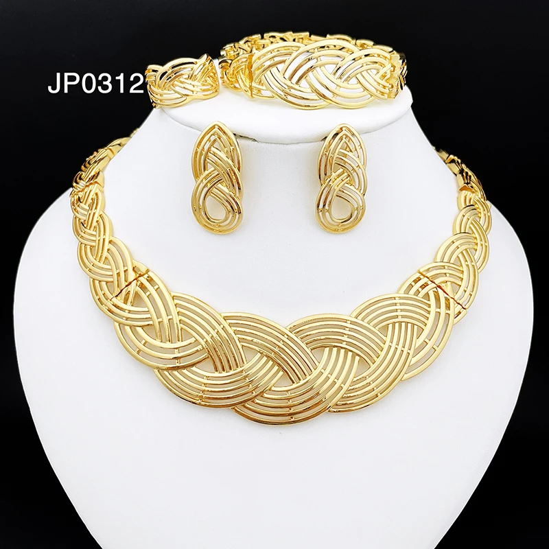 Afrian-Fashion-Women-Necklace-Earrings-Italy-Gold-Color-Jewelry-Set ...