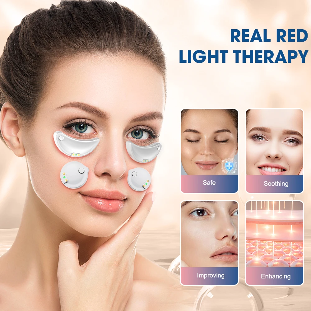 660nm Red Light Eye Massager with EMS Anti-Aging Eye Care Device Reduce ...