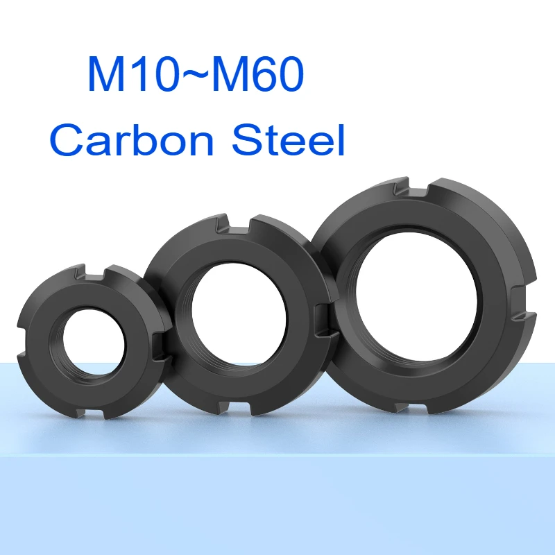 Round Nut M10 M12 M14 M16 M18 M20 M22 M24 M25 M27 M30 M33 M35~M60 Black ...