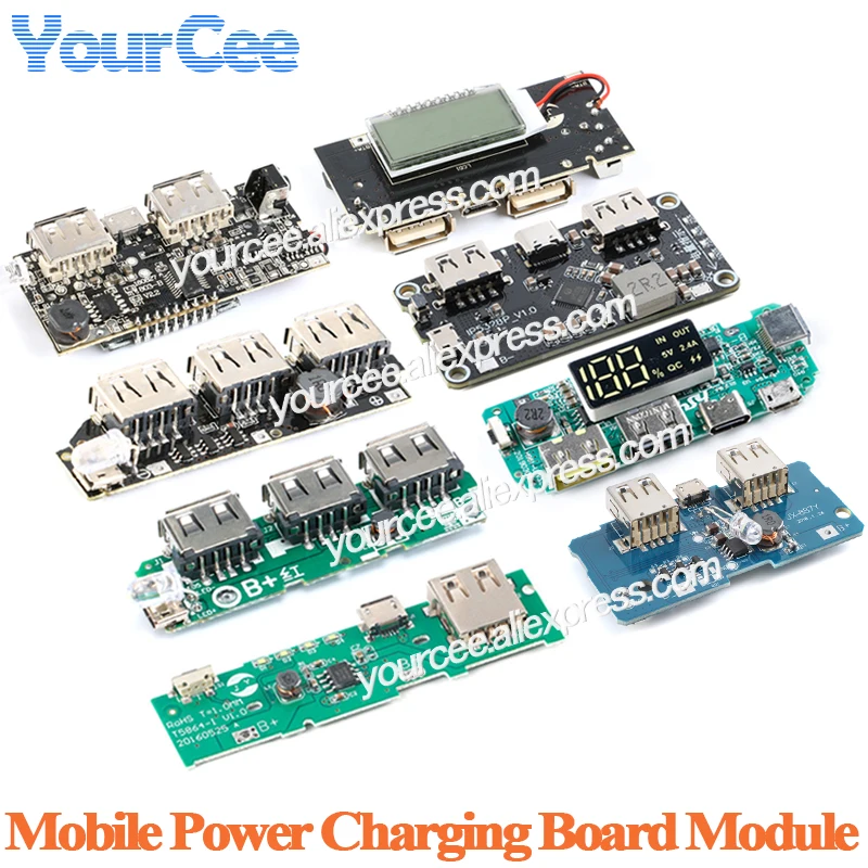 5V 2A 1A Mobile Power Bank Charger Module Lithium Li-ion 18650 Battery ...