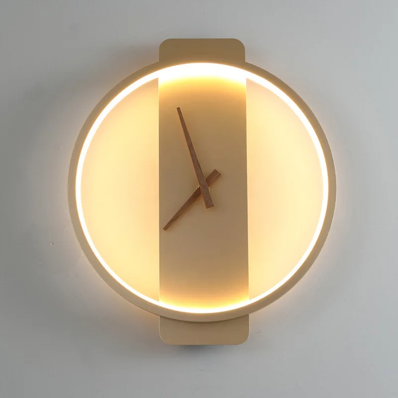 Nordic LED Wall Clock Lamp Indoor Lighting For Hotel Bedside Bedroom ...