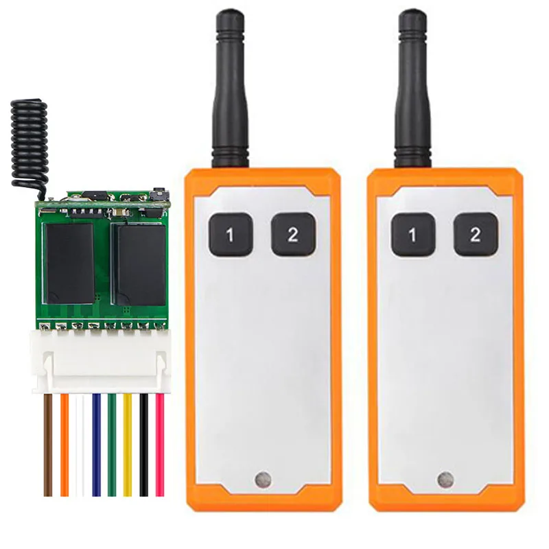 1000M Long Range DC 3.7V-12V Tiny 2 CH Mini Relay Remote Control Switch ...