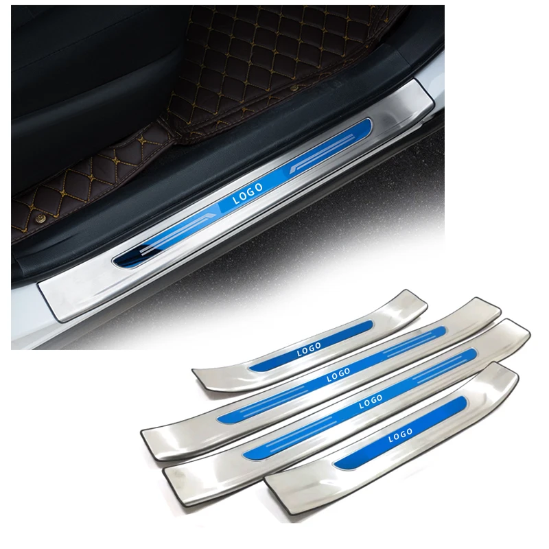Stainless Steel Door Sill Trim Plate Scuff Guard For Toyota RAV4 2013 ...