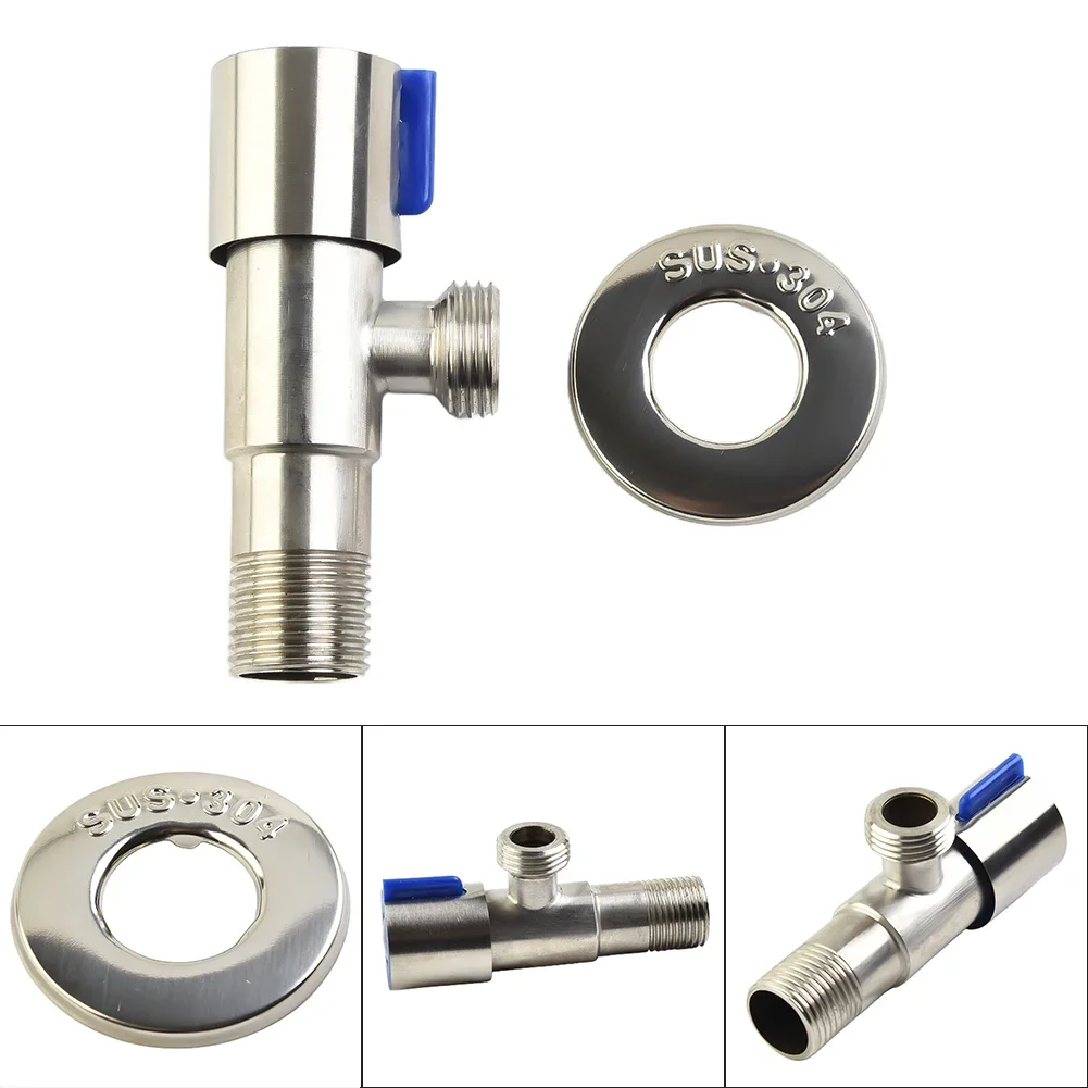 Stainless-Steel-Wheel-Triangle-Valve-Bathroom-Toilet-Water-Stop-Valve ...