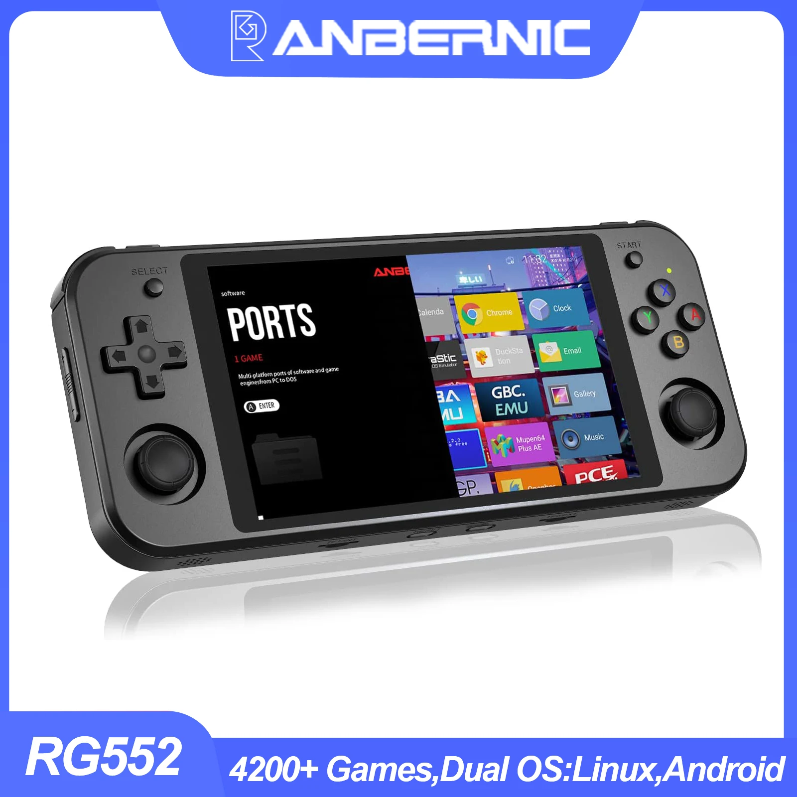 ANBERNIC consola portátil RG552, con Android, SS DC 4200 + juegos Retro ...