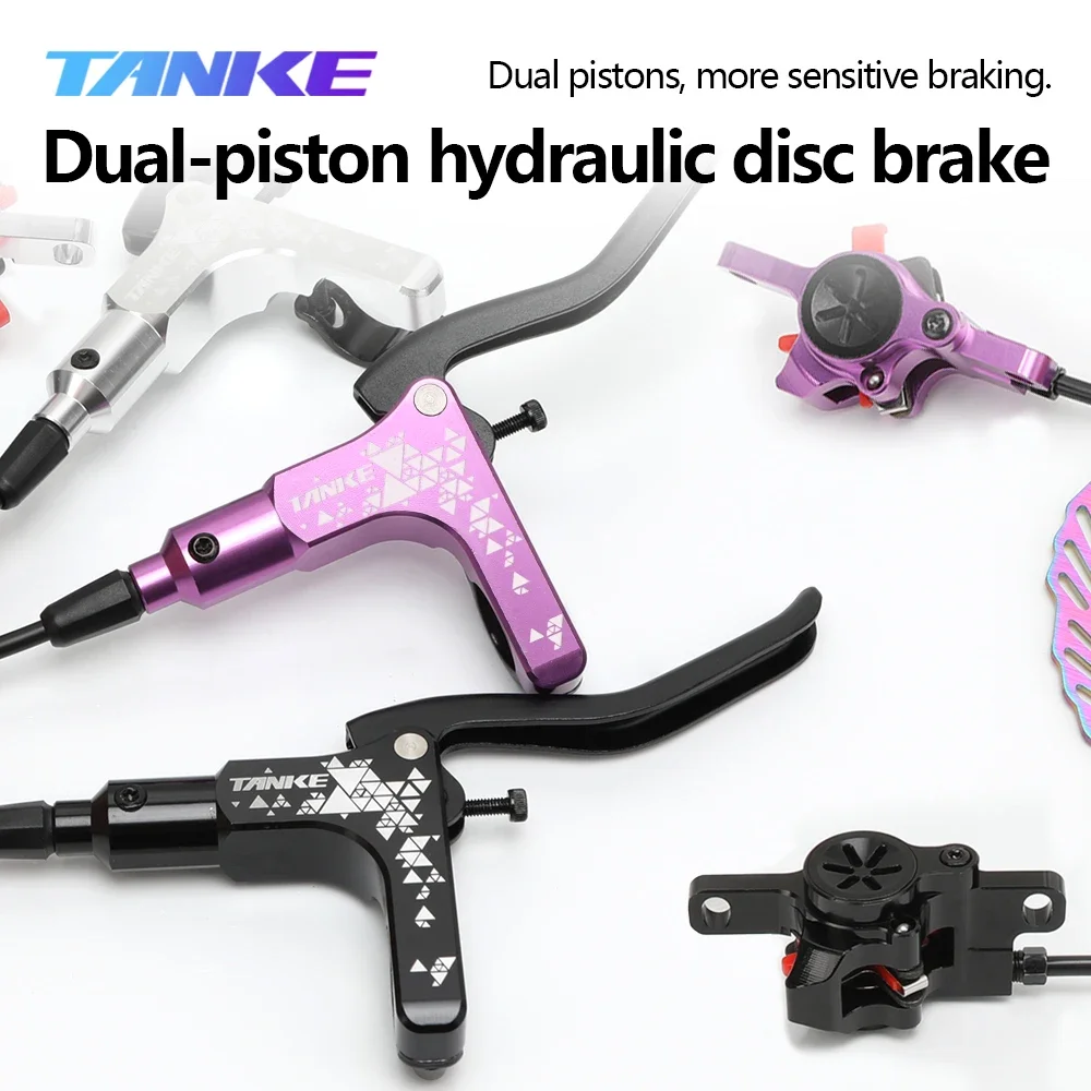 TANKE MTB Hydraulic Disc Brake Set 160mm Rotors Oil Calliper Plate ...