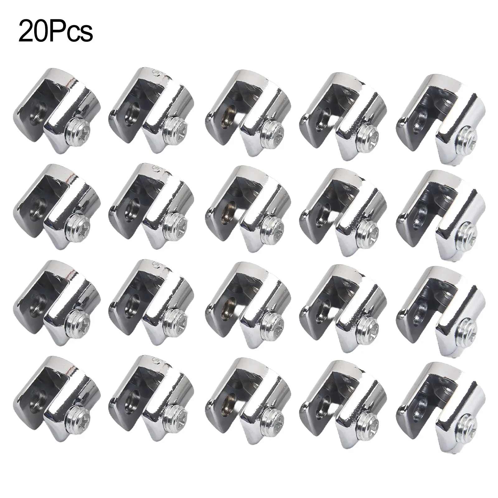 10pcs Glass Shelf Support Clamp Brackets Clip Chrome Shelves 6-8mm Clip ...