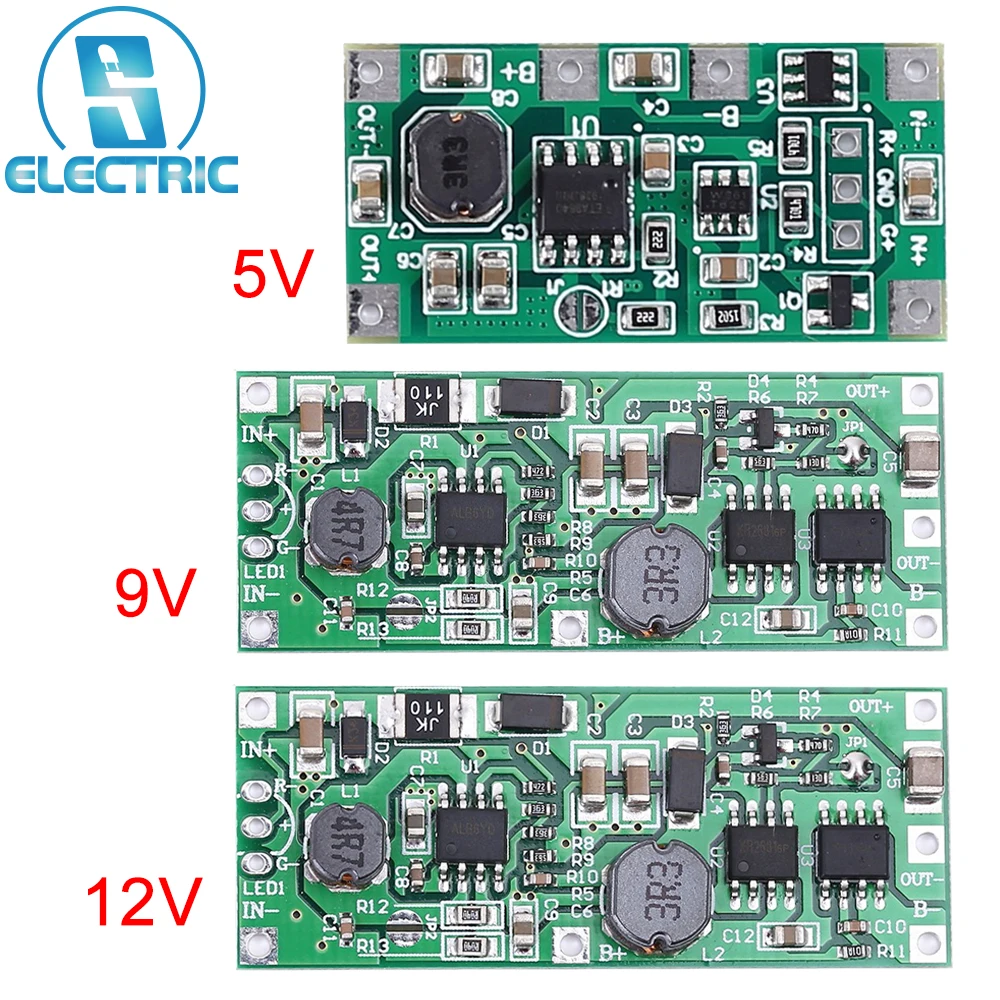 Dc 5v 9v 12v Charging Step Up Booster Module For 18650 Lithium Battery ...