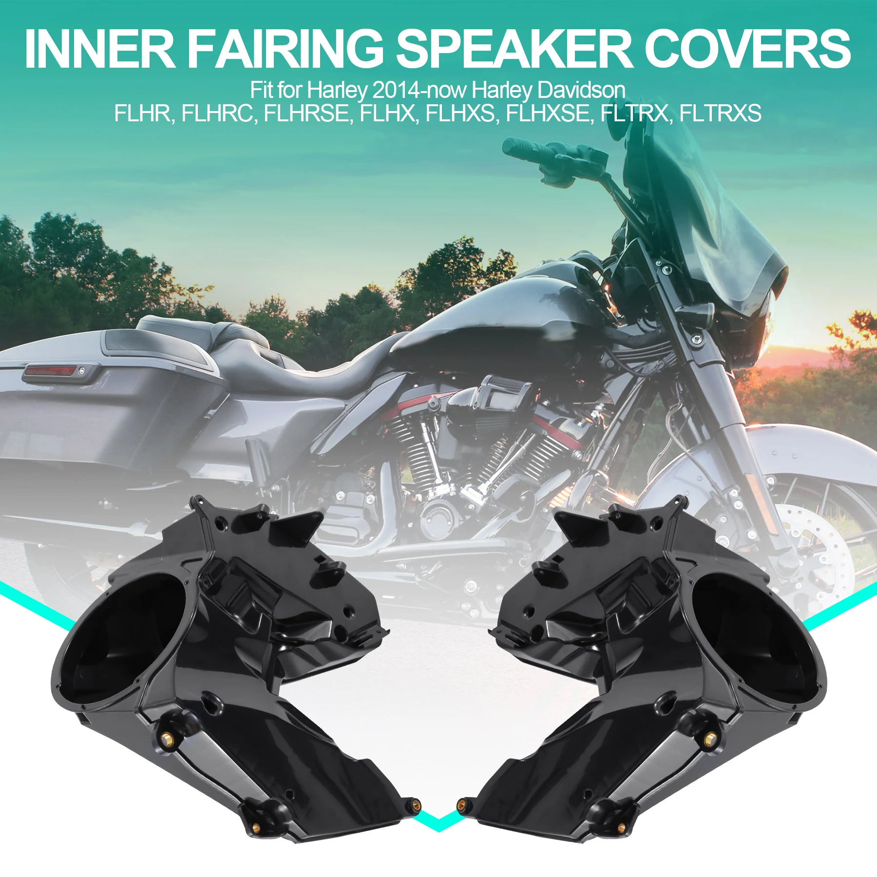 Samger-1-Pair-Motorcycle-Inner-Fairing-Speaker-Boxes-Covers-For-Harley ...