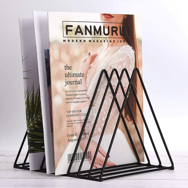 Book-Storage-Rack-Desktop-Iron-Bookshelf-Vinyl-Records-Holder-Black ...