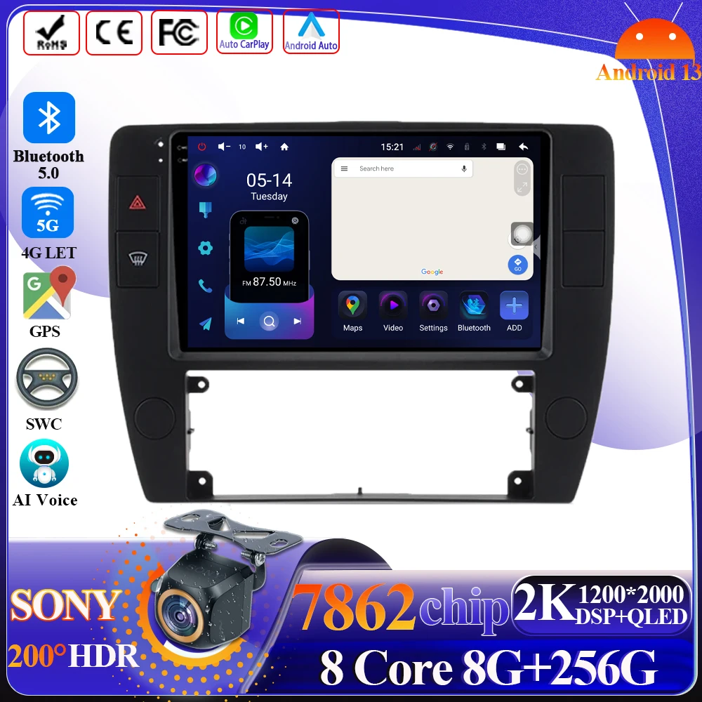 Wireless-Car-Radio-Android-Carplay-For-Volkswagen-Passat-B5-2000-2005 ...