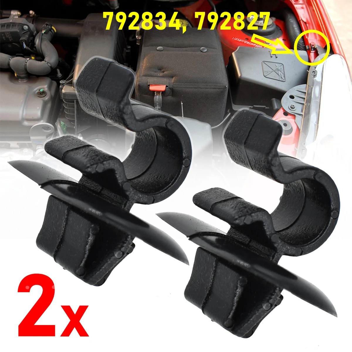 2pcs Hood Bonnet Rod Support Prop Clip Stay Clamp Holder 792834 For ...