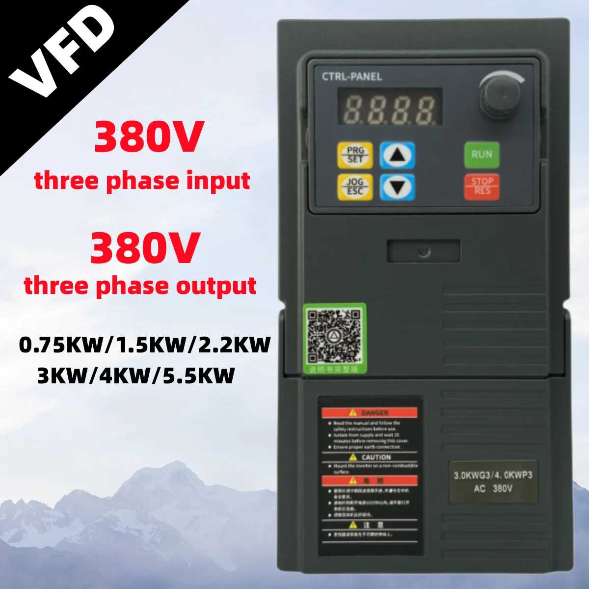 380V Economical VFD Variable Frequency Drive Converter Inverter 1.5KW 2.2KW 3KW 4KW 5.5KW Motor ...