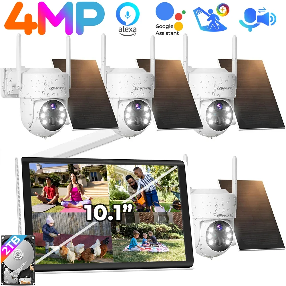 4MP-Solar-Camera-System-4PCS-Battery-Powered-Cameras-8CH-10-LCD-Monitor ...