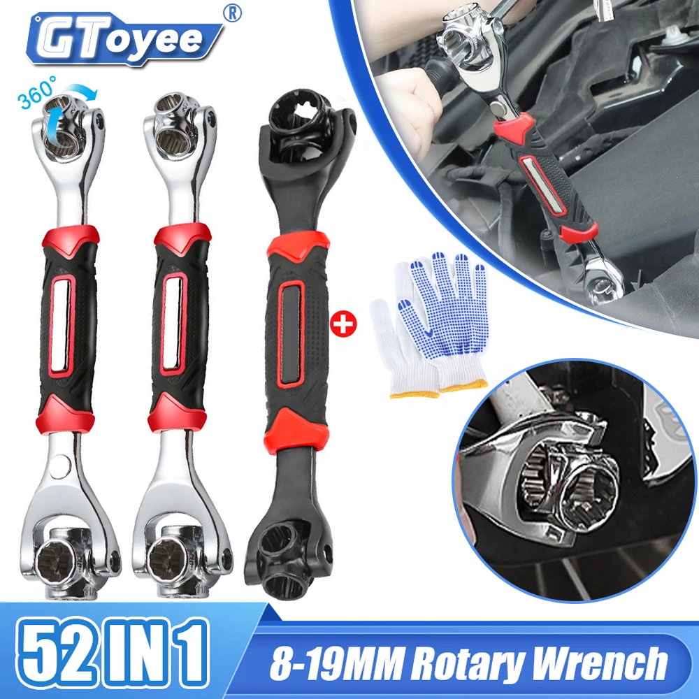 52 In 1 Multipurpose Wrench 360 Degree Rotation Ratchet Spline Bolts ...