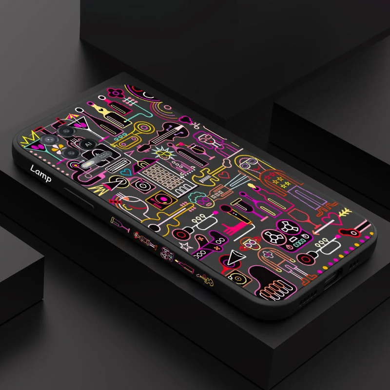 Neon Light Case For OPPO A54 A74 A55 A57 A77 A78 A96 A76 A16 A15 A95 ...