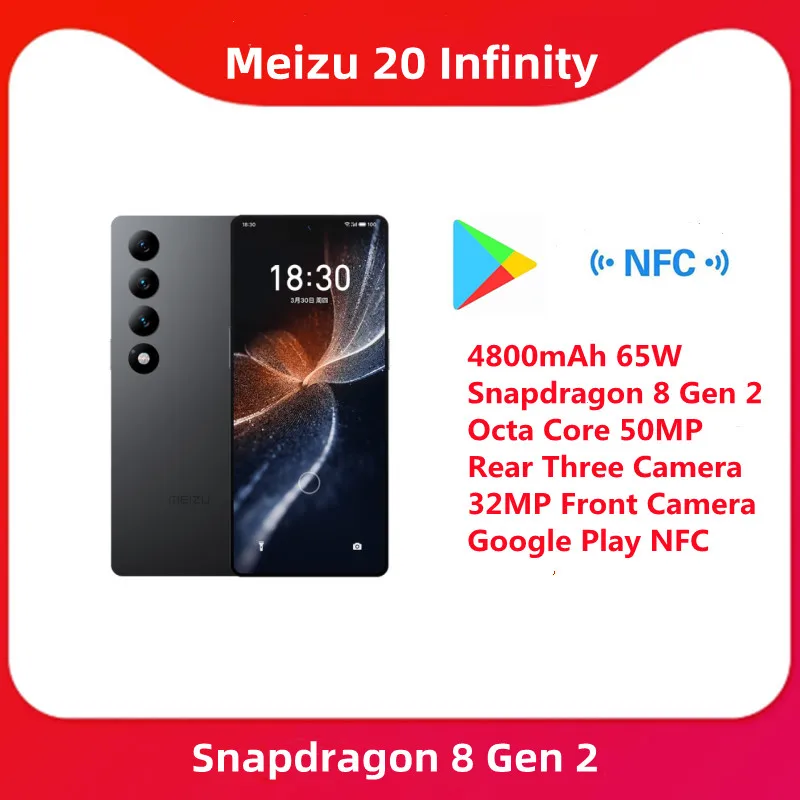 Original New MEIZU 20 INFINITY Snapdragon 8 Gen 2 Dual SIM 6.79″2K+ LTPO 120Hz 50MP triple ...