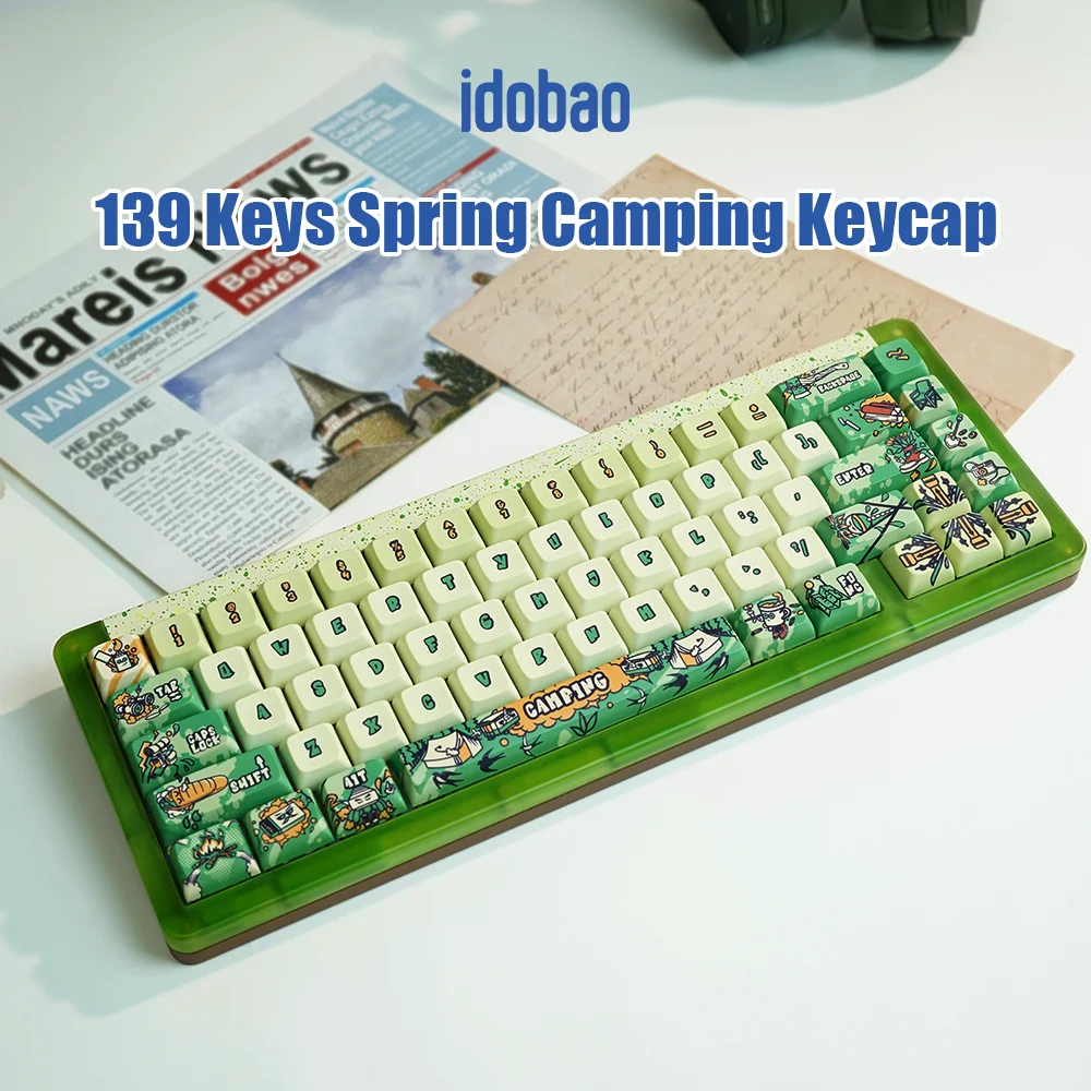 idobao-139-Keys-Camping-Green-Keycaps-Mechanical-Keyboard-Key-Cap-XDA ...