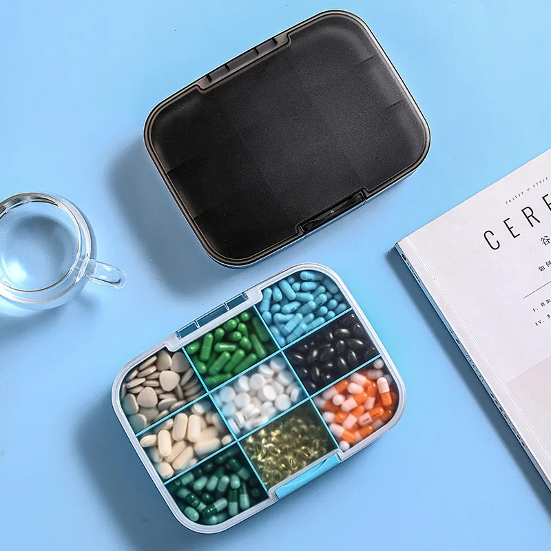 Large-Space-Pill-Box-Weekly-Monthly-9-Grids-Pill-Storage-Plastic ...