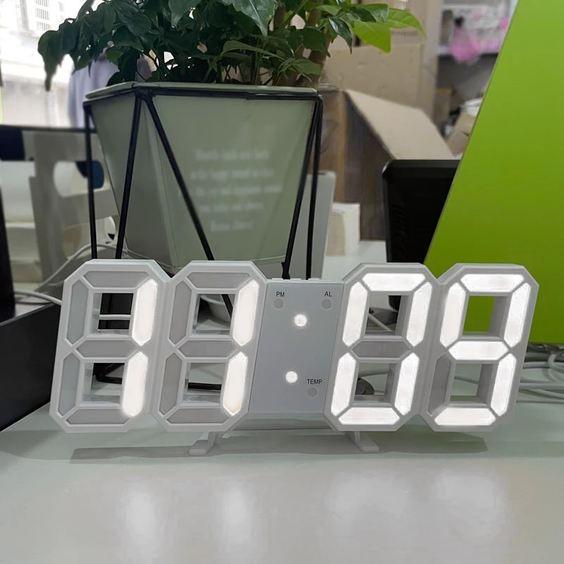 3D-LED-Digital-Clock-Luminous-Fashion-Wall-Clock-Multifunctional ...