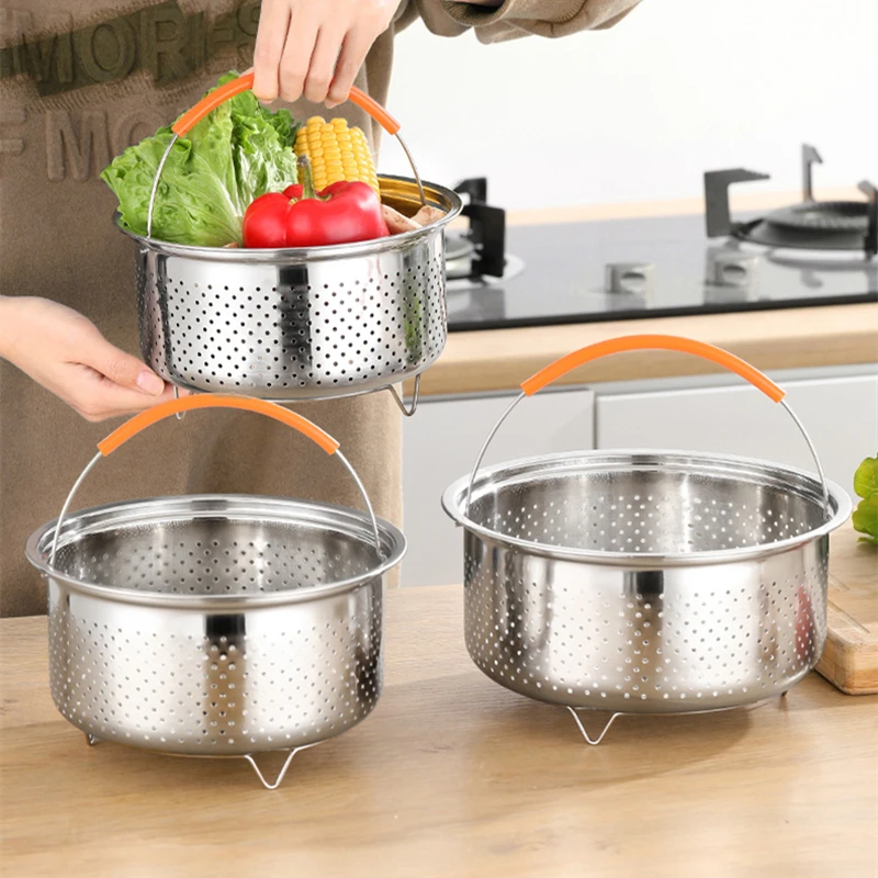 Kitchen-Stainless-Steel-Food-Steamer-with-Silicone-Handle-Rice-Pressure ...