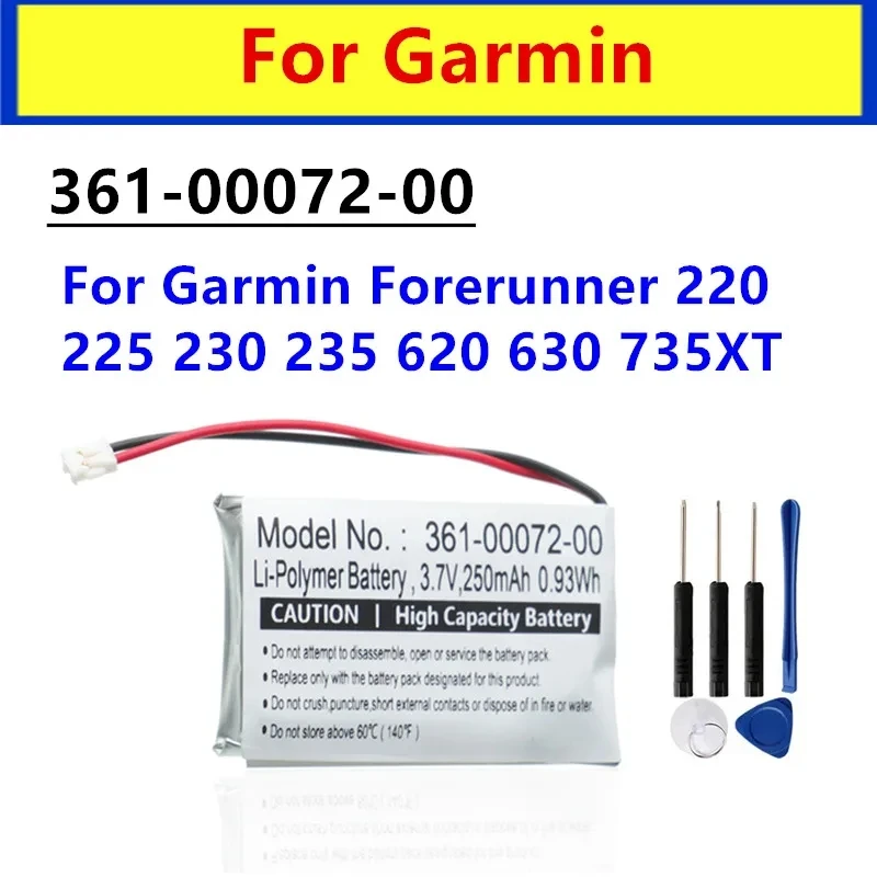 New Battery 361-00072-00 Replacement Battery For GARMIN Forerunner 220 ...
