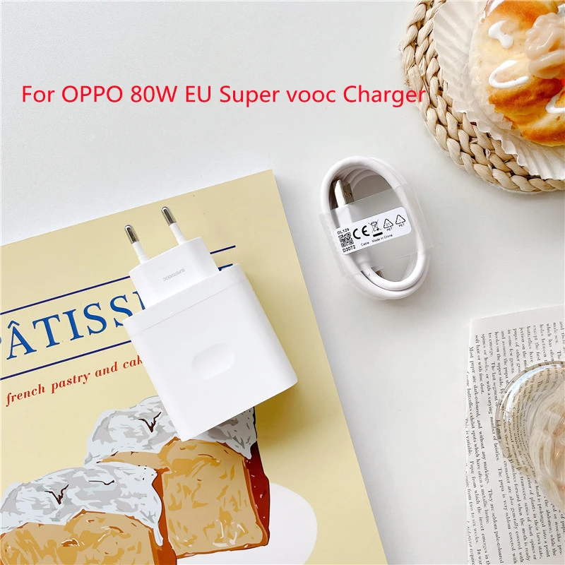 80W Supervooc 2.0 Fast Charger EU Plug For OPPO Reno 8 6 Pro Find X5/X3 ...