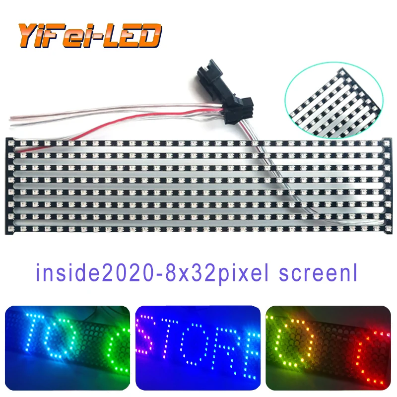 WS2812-small-screen-32-8dots-indoor-RGB-full-color-LED-module-P5mm ...