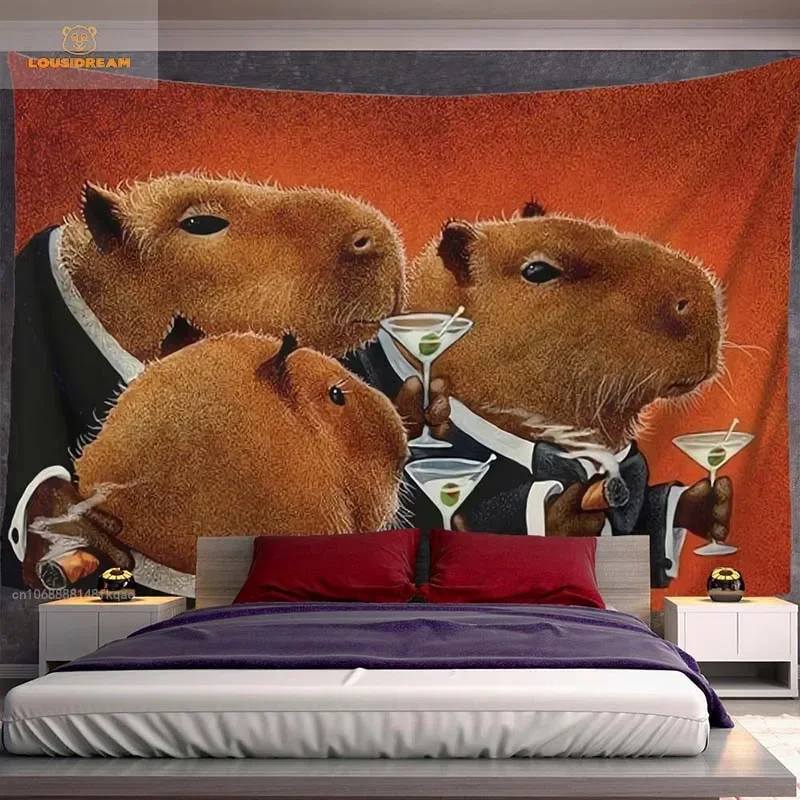 Capybara Capibara Wall Art Aesthetic Tapestry Tapestries Tarot Boho ...