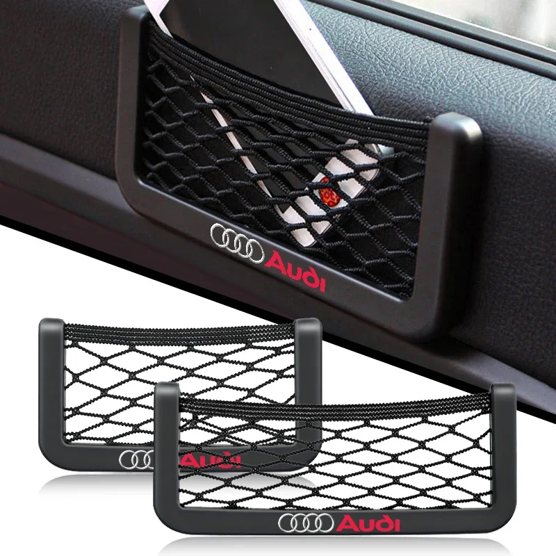 Car-Organizer-Storage-Bag-Auto-Paste-Net-Pocket-Phone-Holder-Car ...