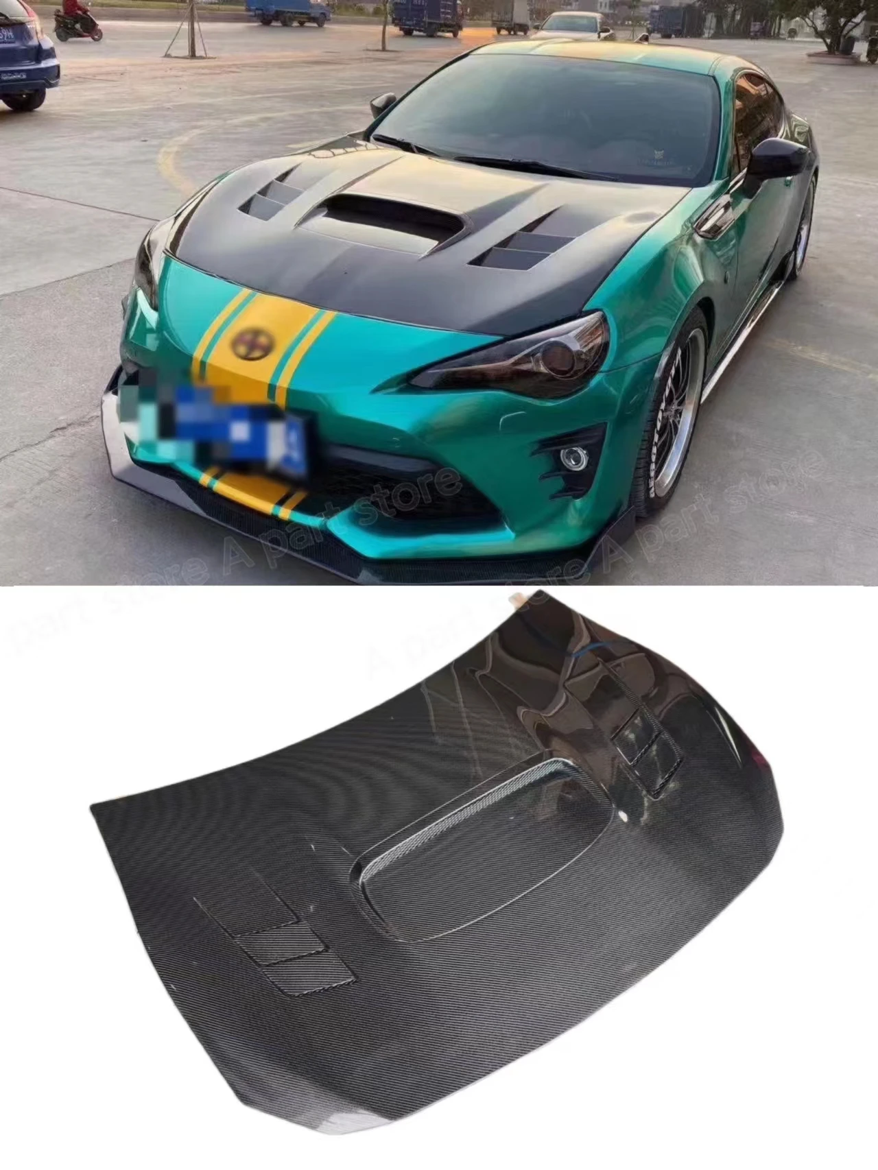 Carbon Fiber/ Frp Vents Front Engine Hood Bonnet Covers Car Body Kit ...