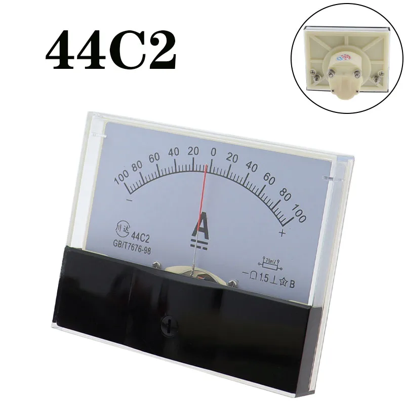 44C2-DC-75mv-Amperemeter-Gauge-Analog-Panel-AMP-Current-Meter50A-0-50A ...