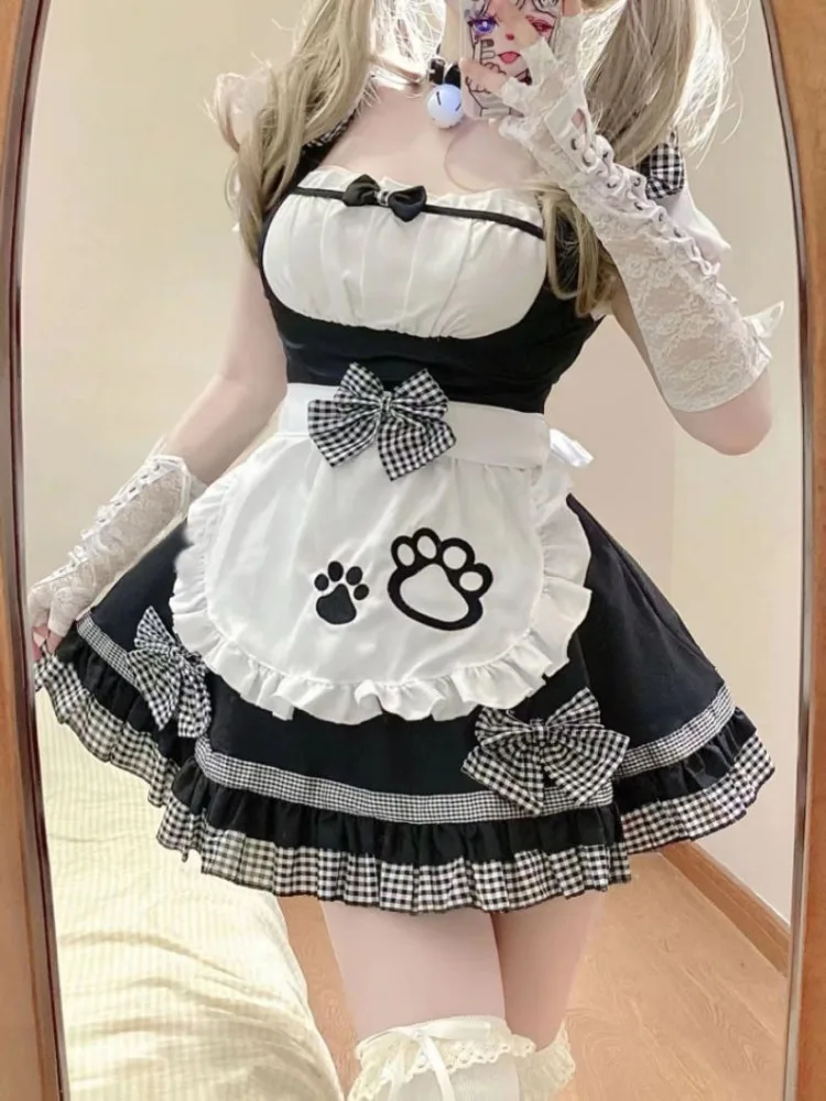 Harajuku-Kawaii-Cat-Maid-Dress-for-Women-Spring-Summer-New-Puff-Sleeve ...