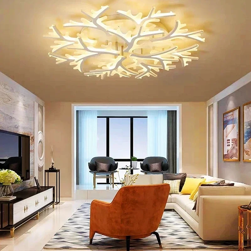 Indoor-Light-White-Acrylic-Trunk-Nordic-Creative-Modern-Minimalist-Led ...