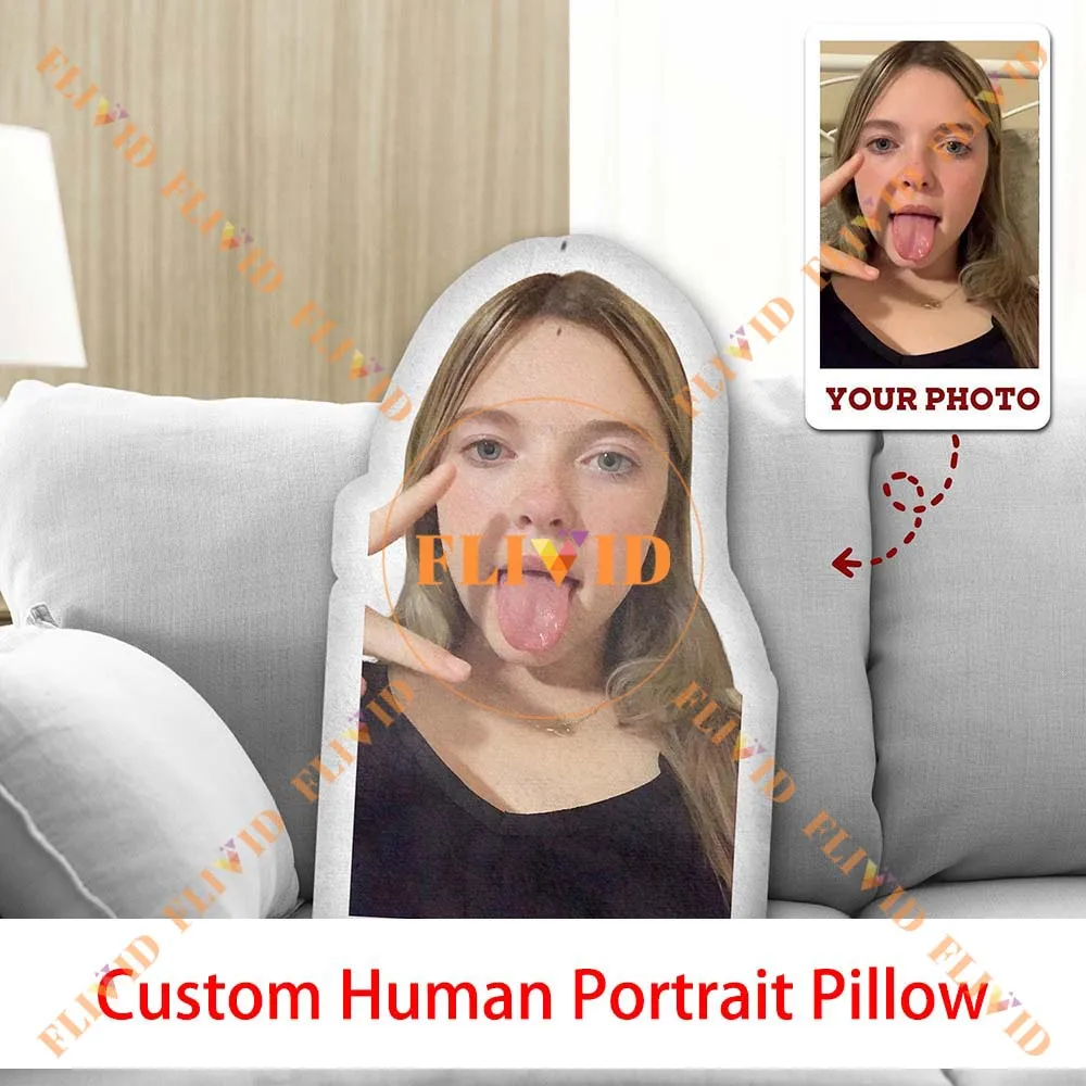 Custom 3D Human Portrait Photo Pillow, Personalized Funny Cushion ...