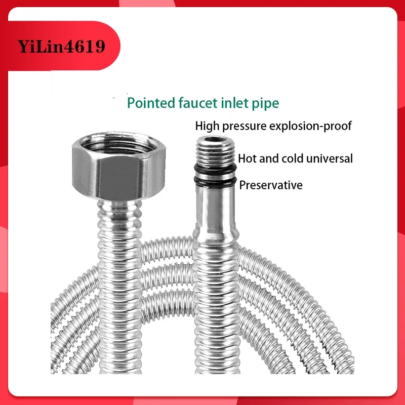 Faucet-hose-hot-and-cold-water-inlet-pipe-304-stainless-steel-pointed ...