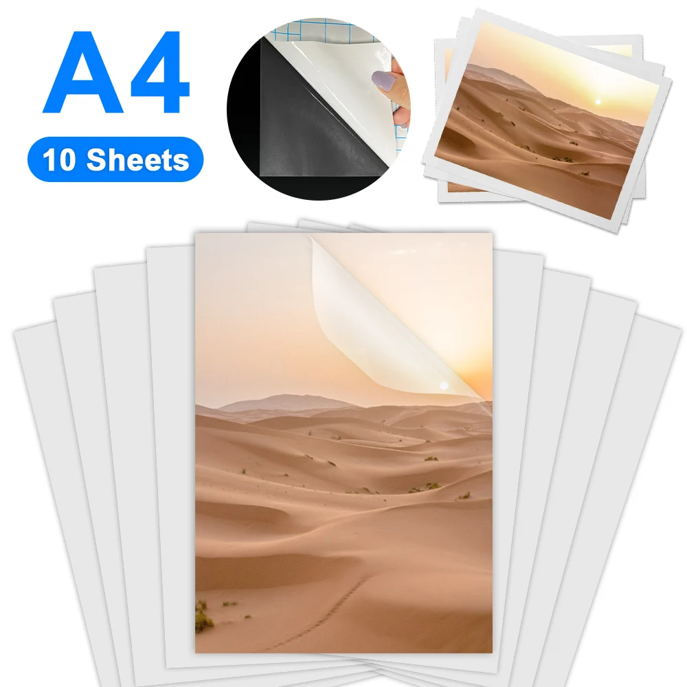 10 Sheets A4 Matte Holographic Cold Laminating Flim Transparent Stars ...