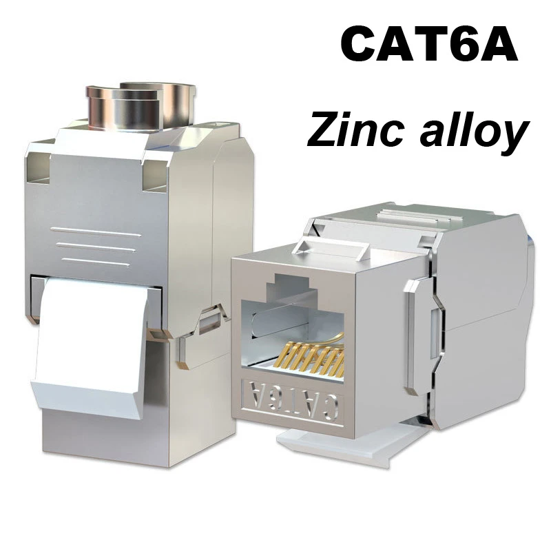 Zinc Alloy Network Lan Rj45 Cat6a 10 Gigabit Toolless Keystone Jack ...