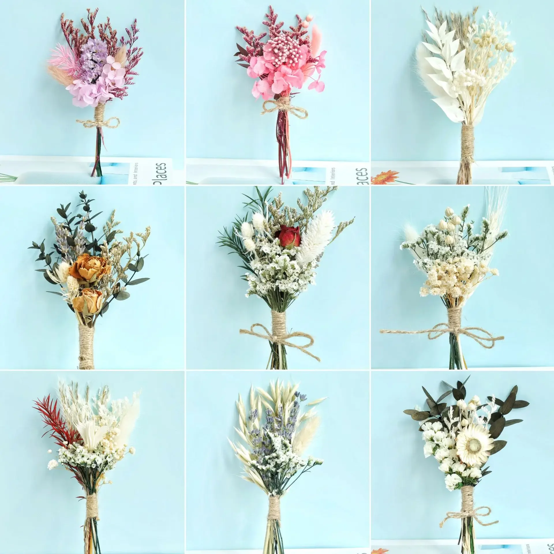 Mini-Ramos-naturales-de-rosas-frescas-preservadas-ramo-de-flores-secas ...