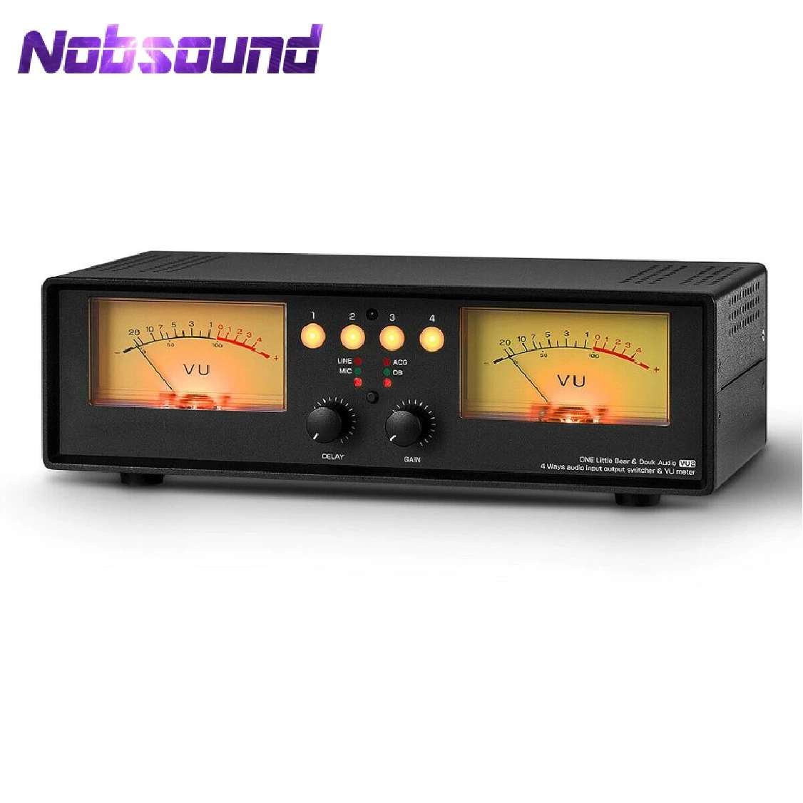 Nobsound Mic+line Analog Dual Vu Meter Sound Level Db Panel Display 4 ...
